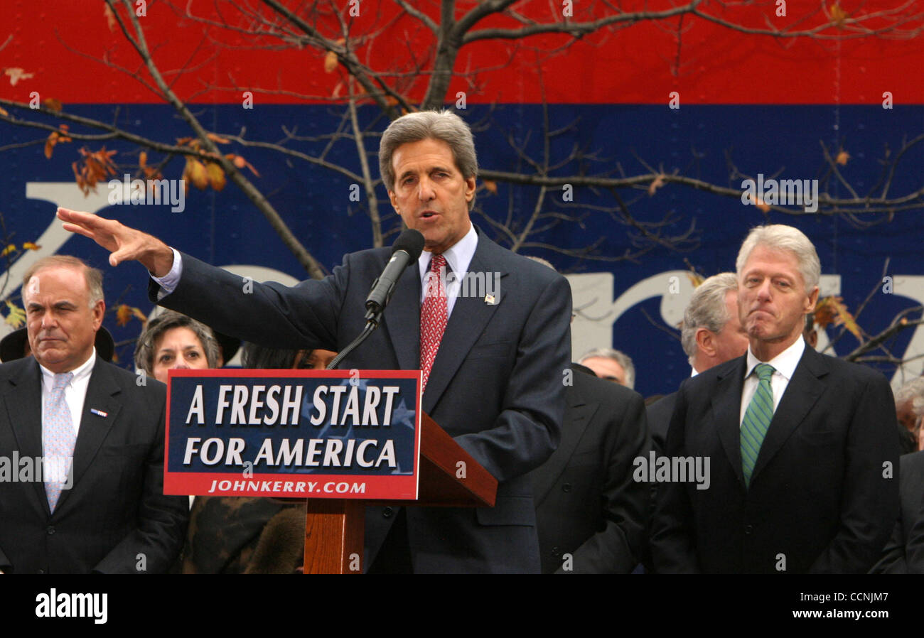 Oct 25, 2004; Philadelphia, PA, USA; Democractic nominee JOHN KERRY (L ...