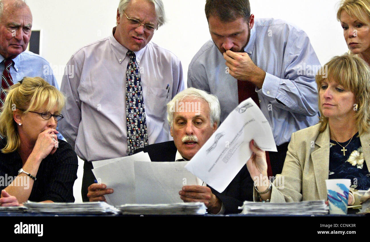 WEST PALM BEACH;10/29/04: Palm Beach County Canvassing Board members ...