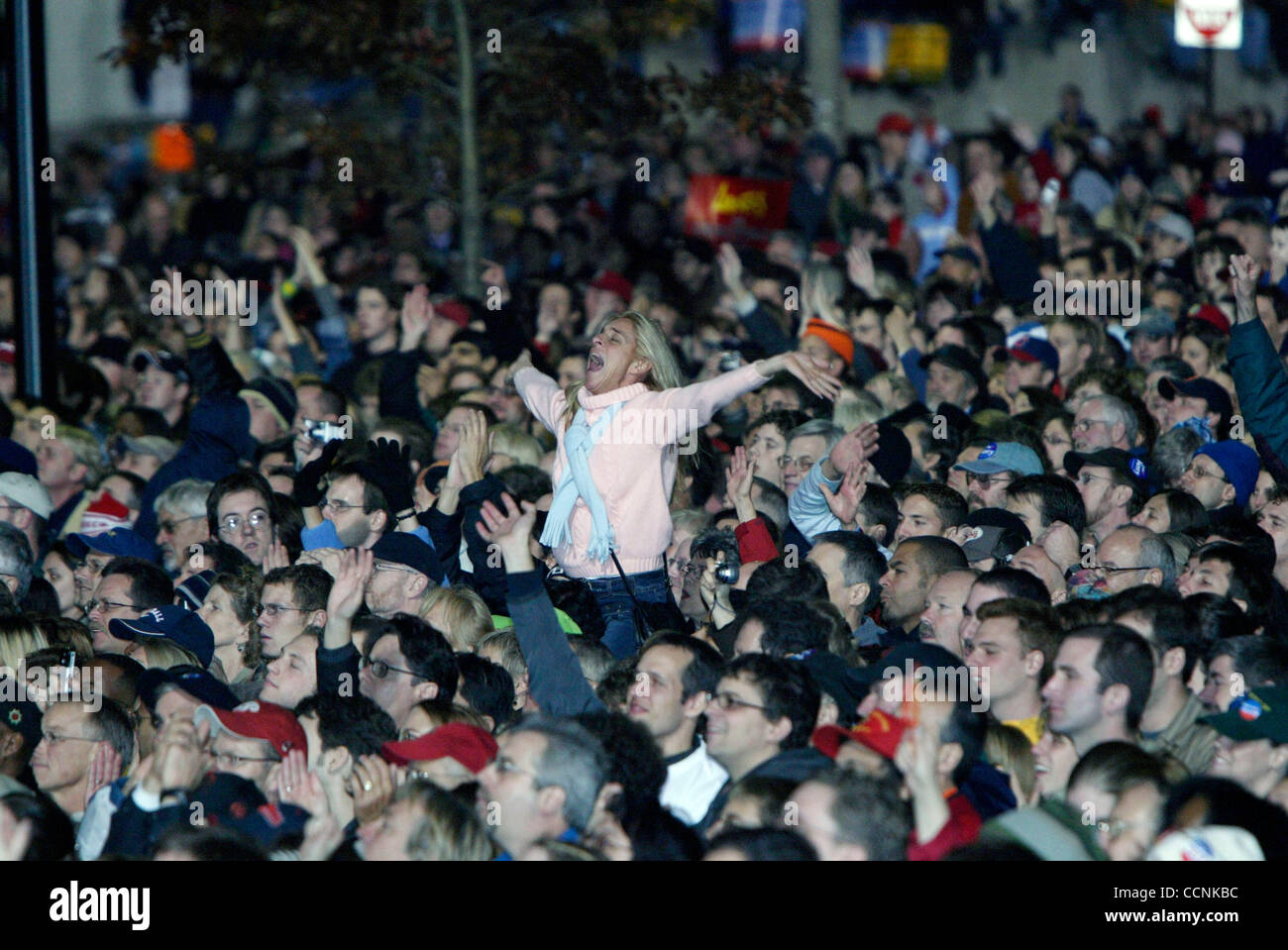 Nov 1, 2004; Cleveland, OH, USA; Thousands of Kerry supporters turn out ...