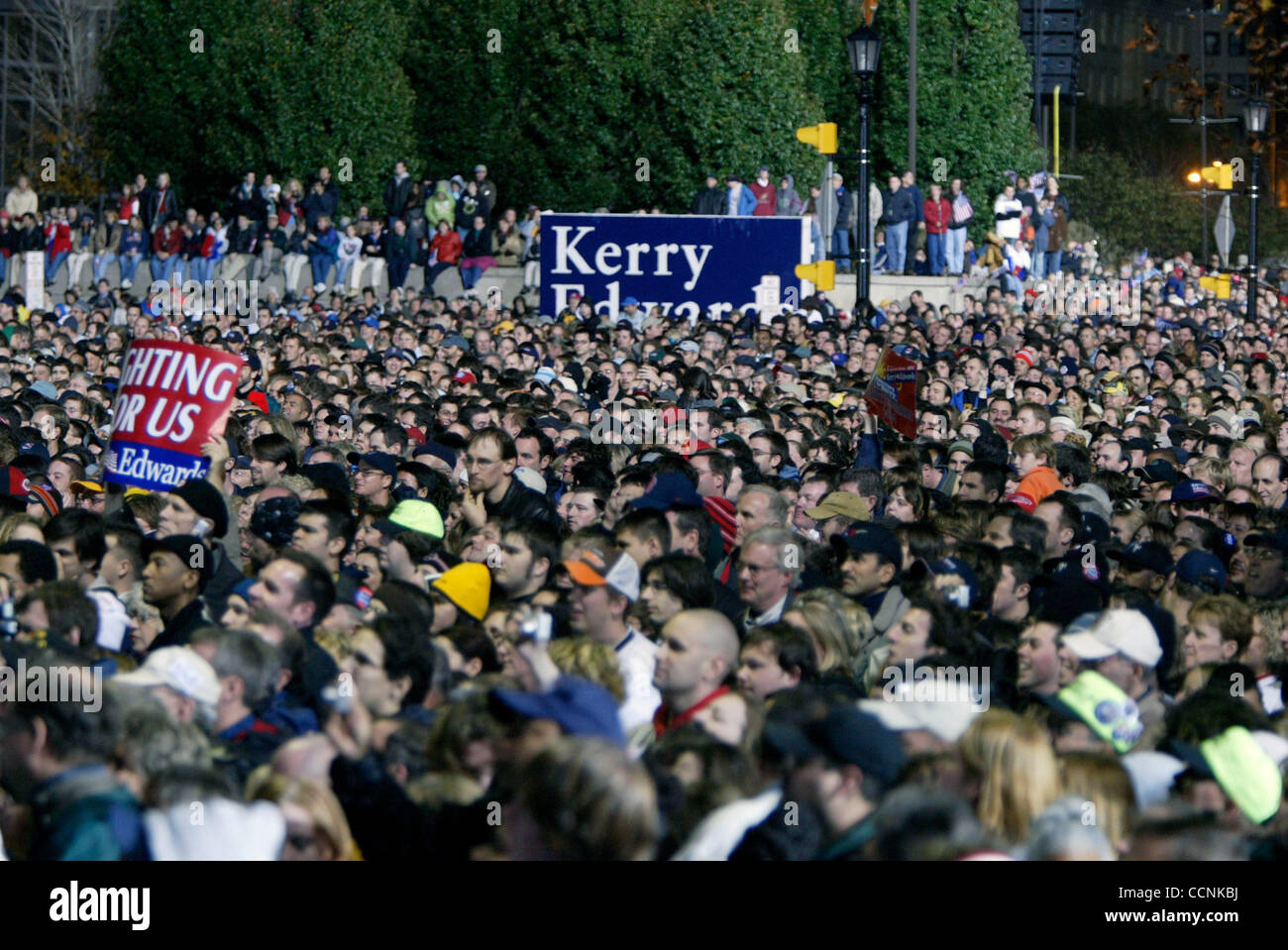 Nov 1, 2004; Cleveland, OH, USA; Thousands of Kerry supporters turn out ...