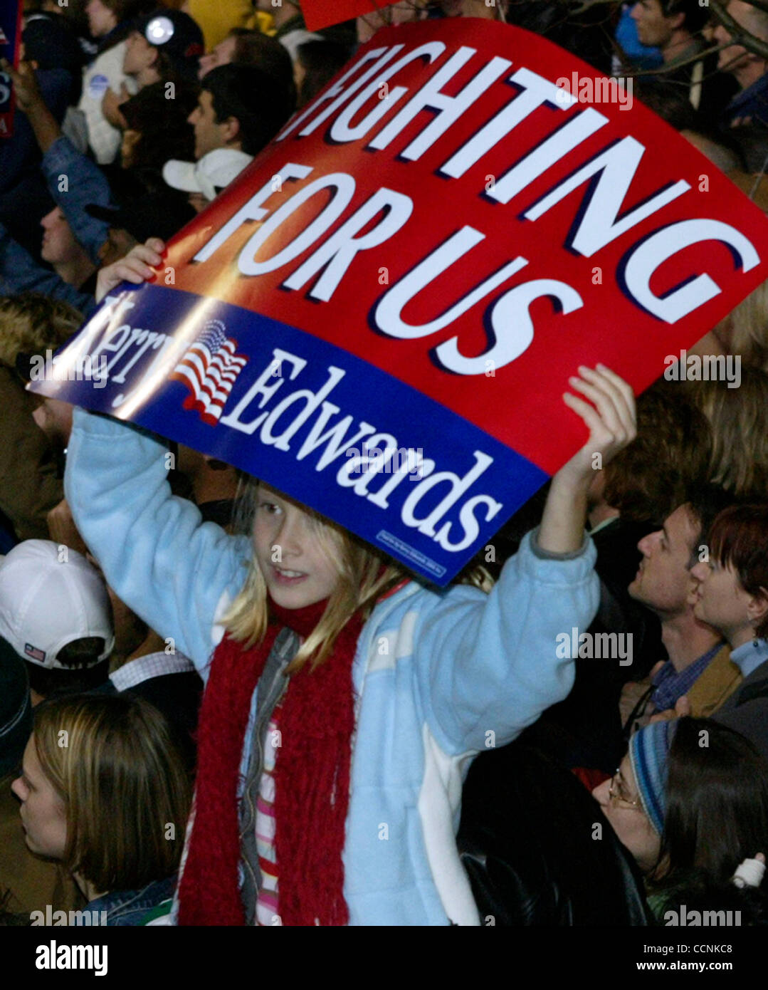 Nov 1, 2004; Cleveland, OH, USA; Thousands of young Kerry supporters ...