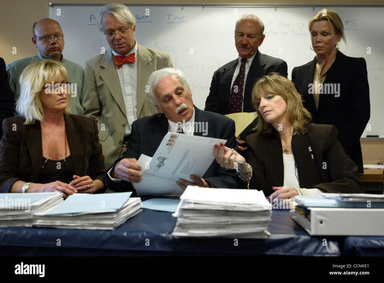 110104 -- Palm Beach County canvassing board members (seated, from left ...