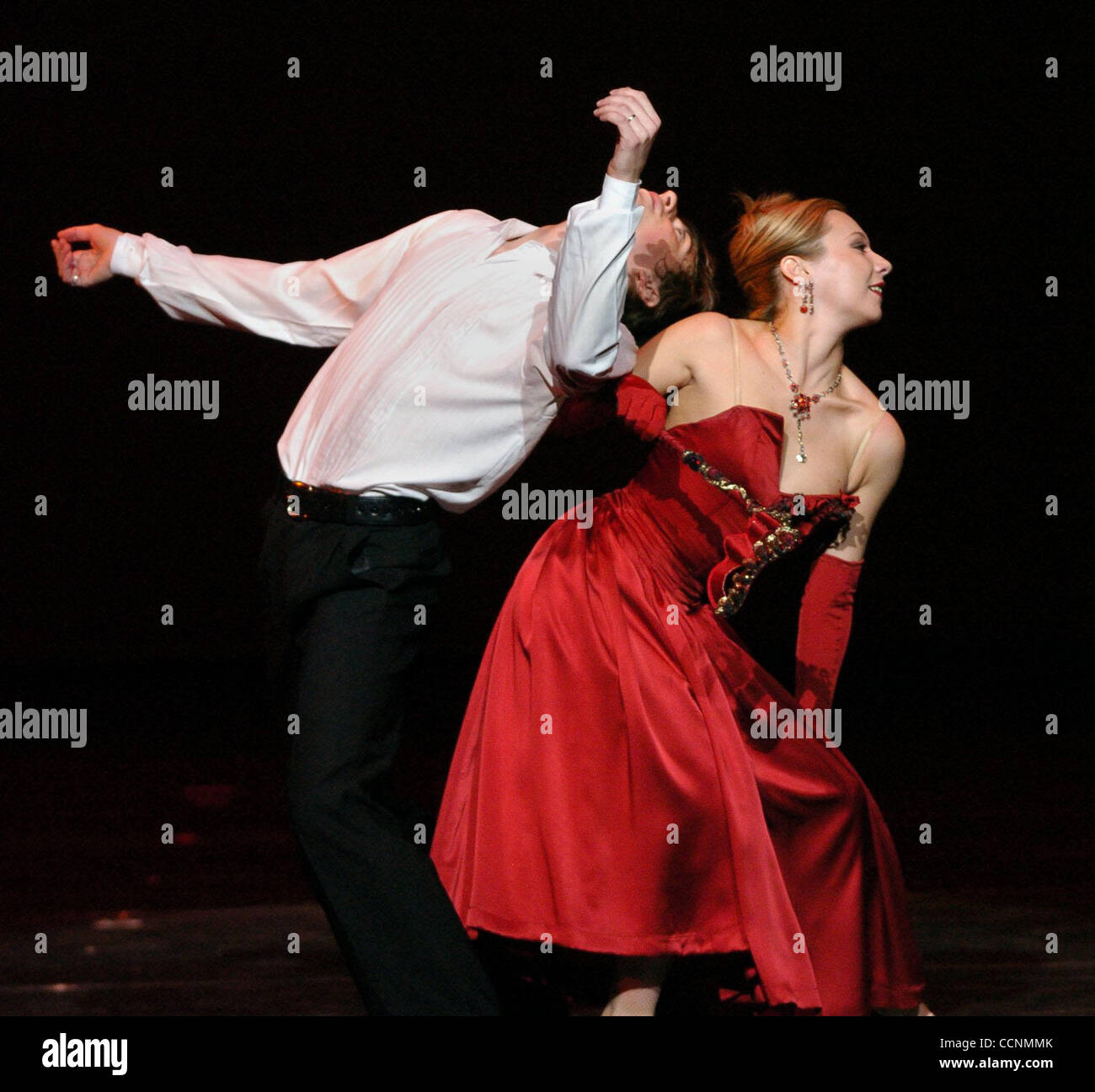 Denis Savin as Romeo is pushed away by Ksenia Pchelkina as Rosalind ...