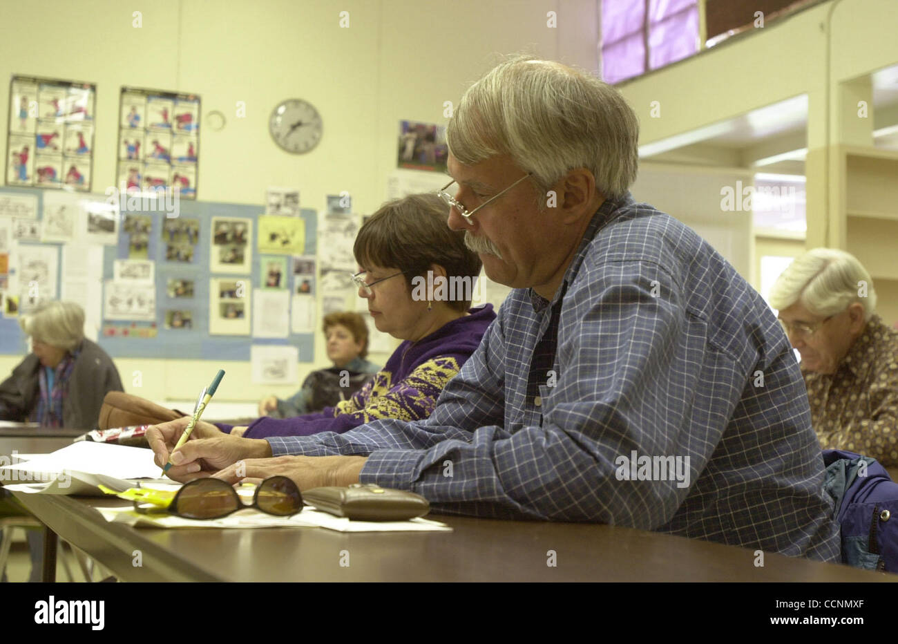 Dave Johnson, 58, takes notes during a 55 Alive Mature Driver Safety ...