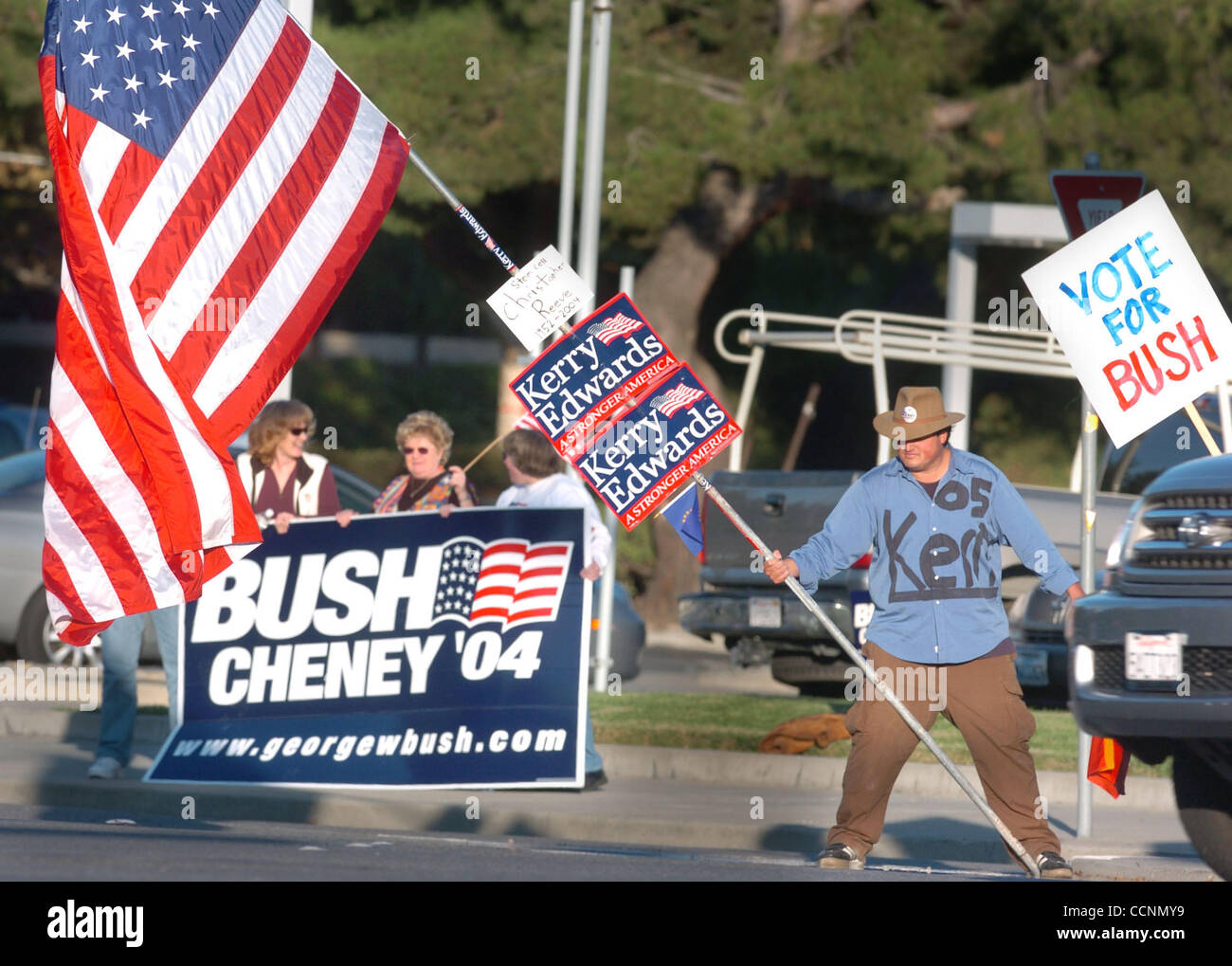 Waving flag president bush hi-res stock photography and images - Alamy