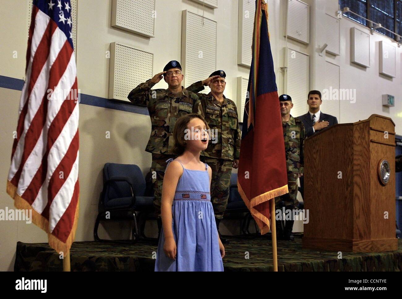MACKENZIE FRASER, 8, sings the national anthem at the deployment ...