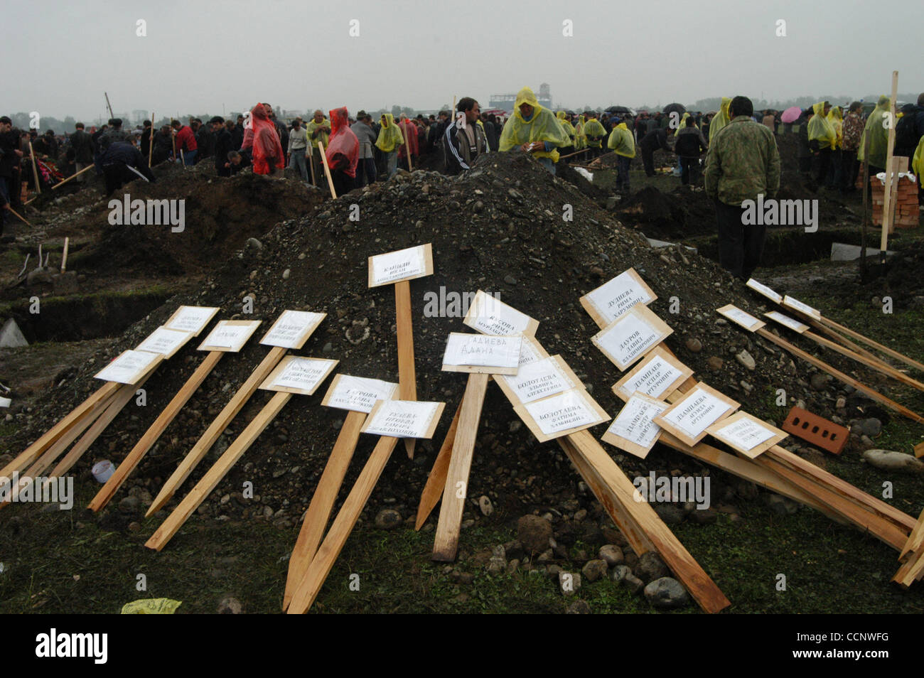 Five years on from the Beslan school siege ; pictured: funeral for ...