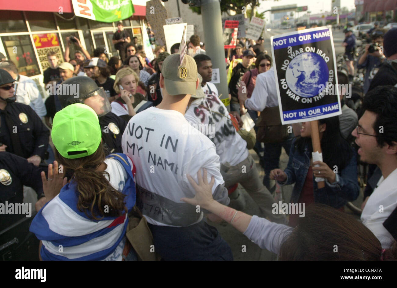 Mar 23, 2003; Los Angeles, CA, USA; Anti-War activists protest on ...