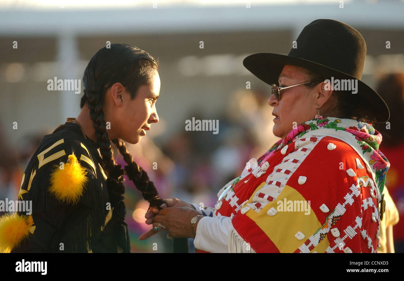 Jul 11, 2003; Browning , MT, USA; Ridesatthedoor Guardipee braids the ...