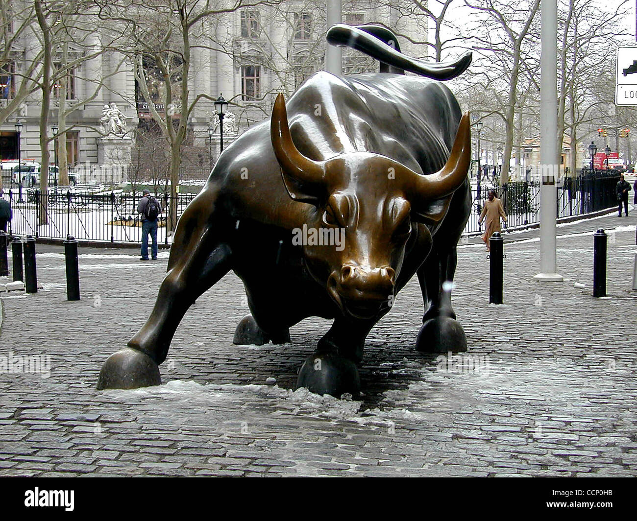 Apr. 25, 2003 - New York, New York, U.S. - The Bull stand guard on ...