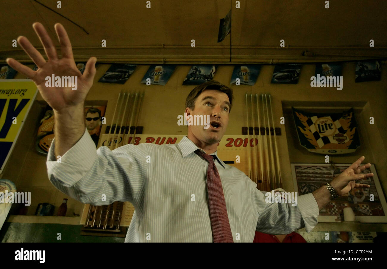 Democratic Senate nominee JACK CONWAY campaigns at Checks Billiards ...