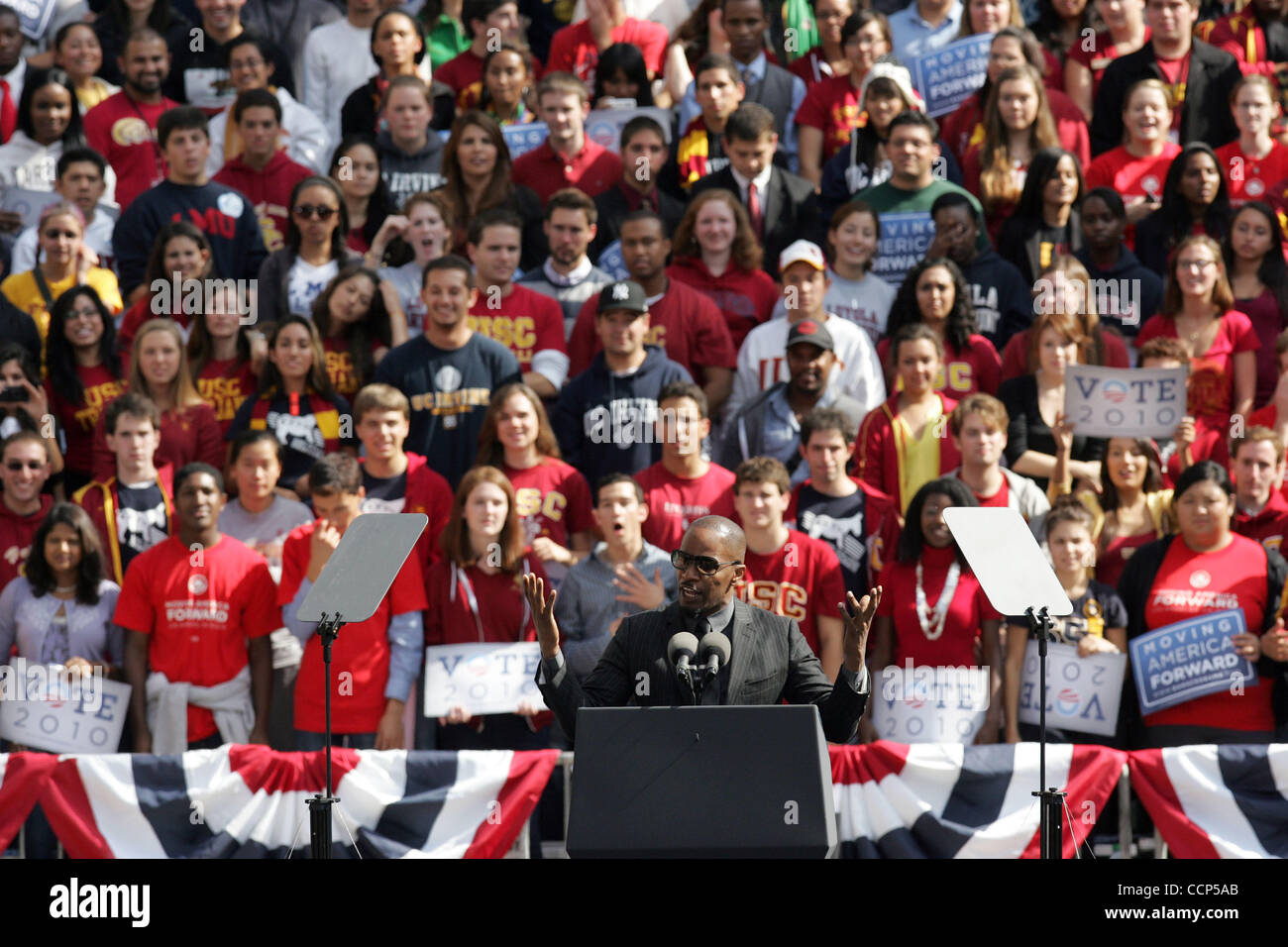 Actor Jamie Foxx appears at a Moving America Forward rally at the ...