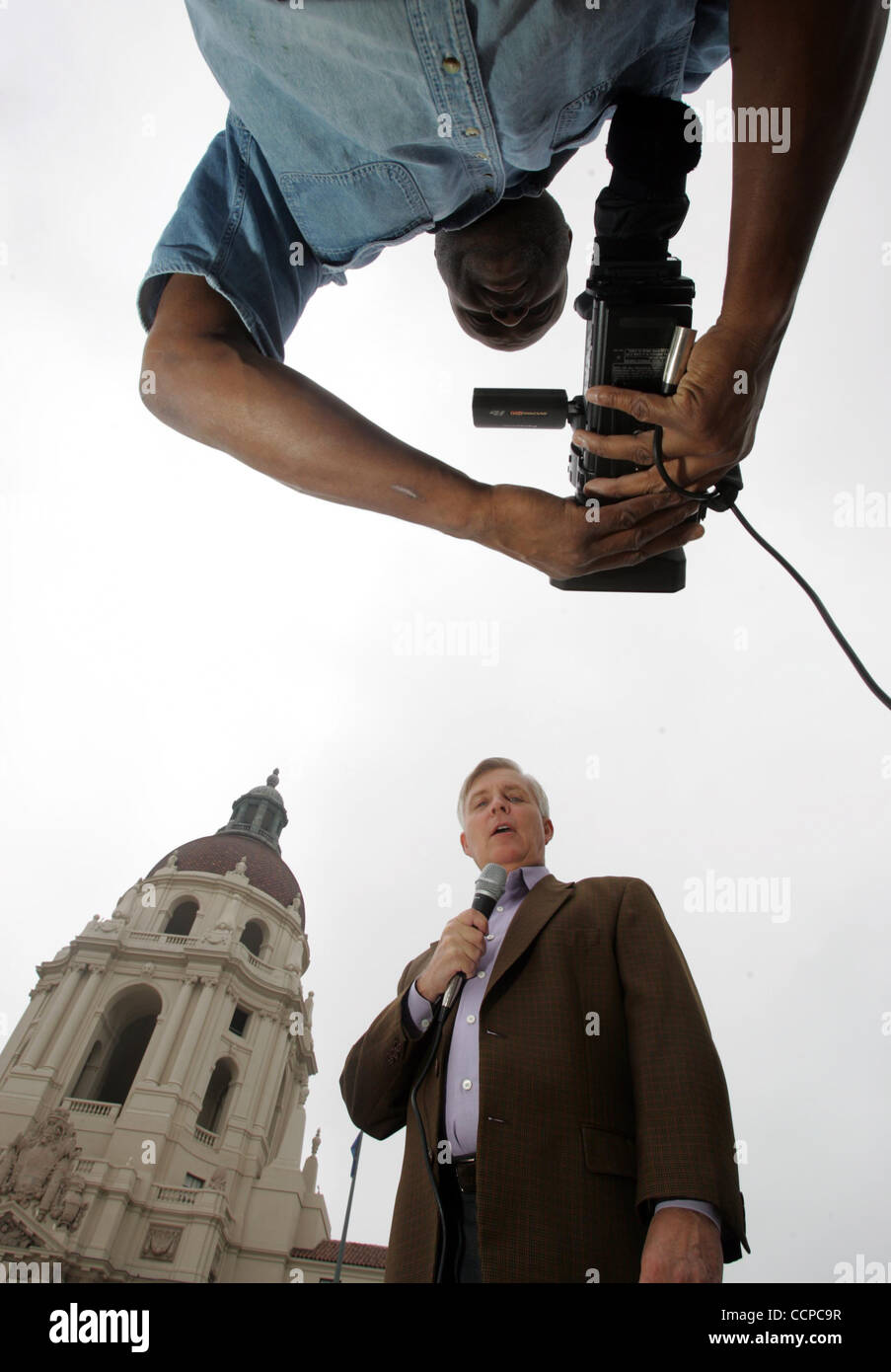 James MacPherson of PasadenaNow TV is photographed at outside of the ...