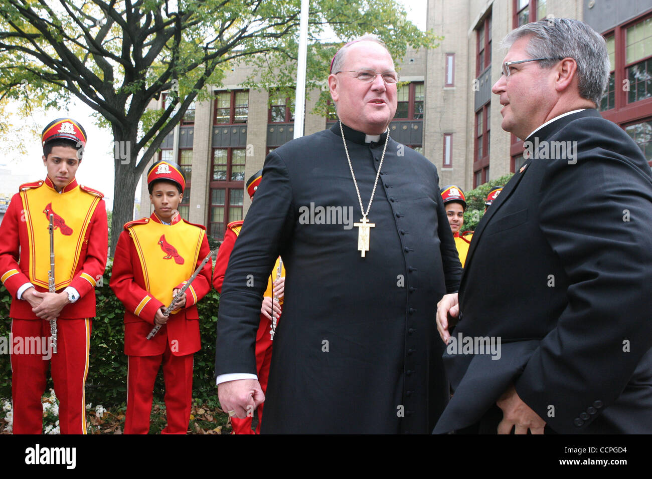 Archbishop Timothy Dolan appears at the Cardinal Hayes High School in ...