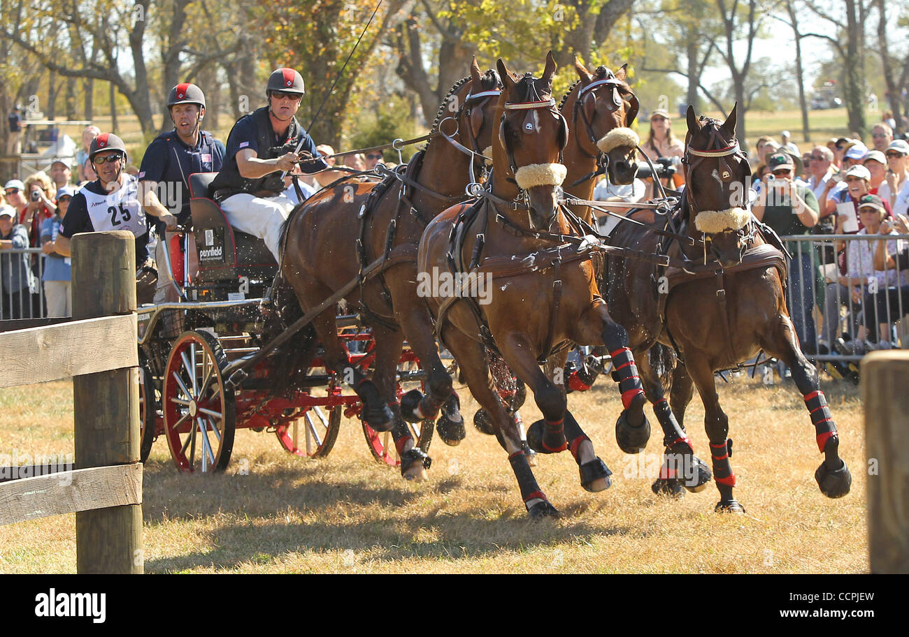 American Chester Weber drove his team through the Walnut Grove obstacle ...