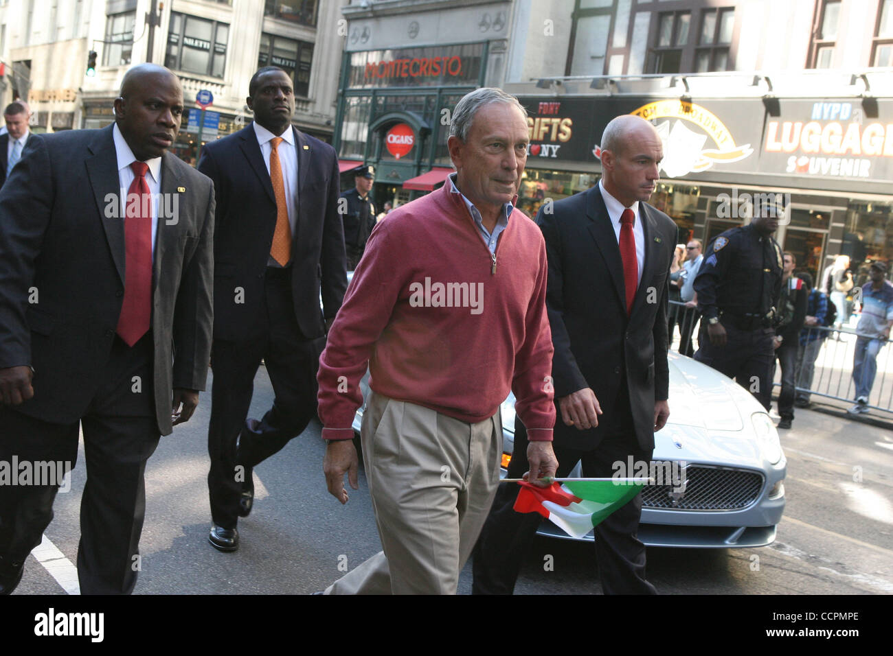 NYC Mayor Michael Bloomberg marching at the New York City Columbus Day ...
