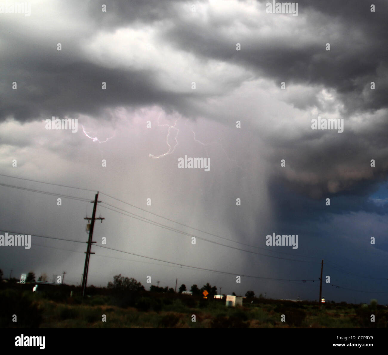 OCT 2,2010- VICTORVILLE, California, USA. Monsoon weather pass over the ...