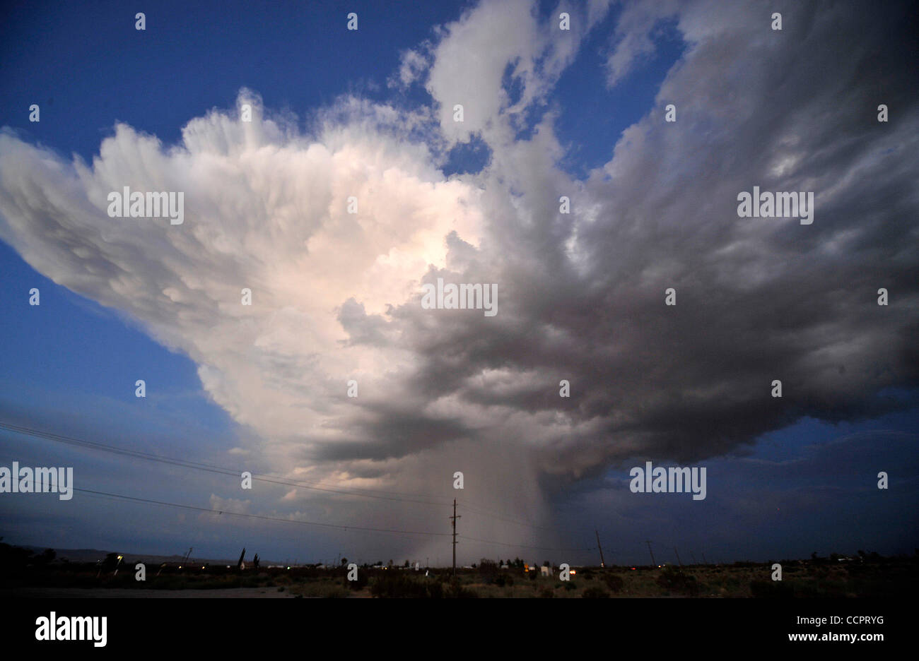 OCT 2,2010- VICTORVILLE, California, USA. Monsoon weather pass over the ...