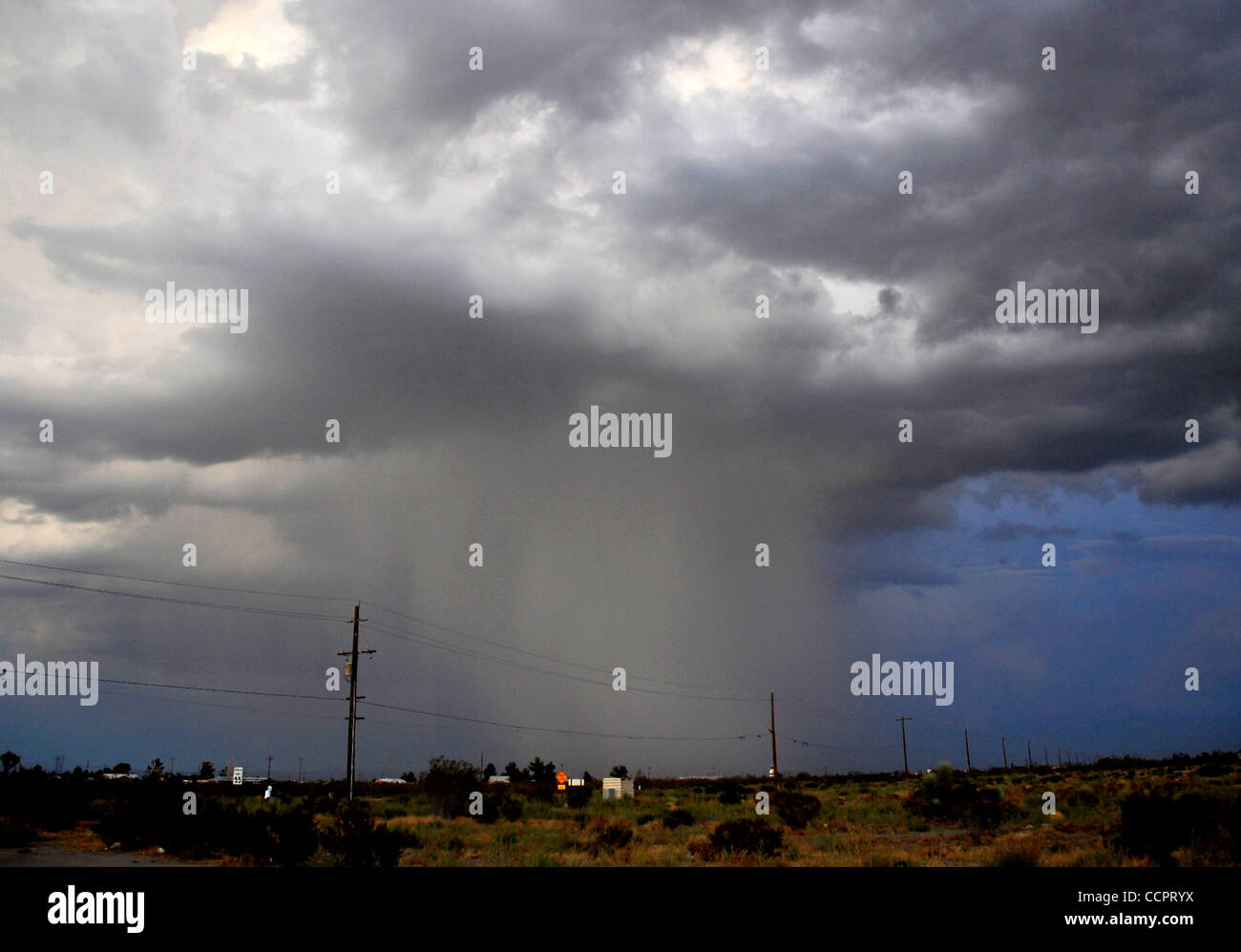 OCT 2,2010- VICTORVILLE, California, USA. Monsoon weather pass over the ...