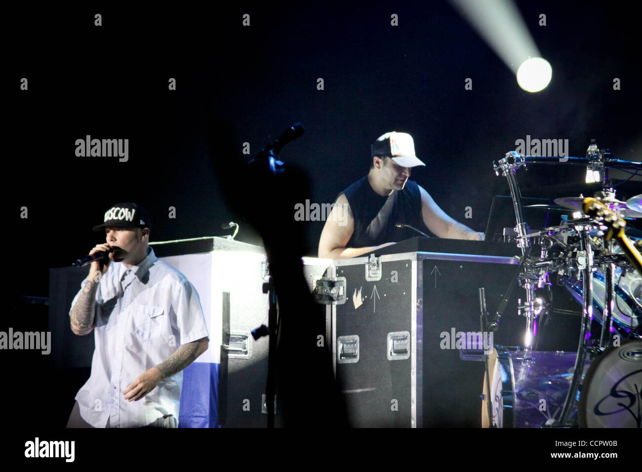 American Rock Band Limp Bizkit Performing Live In Moscow Pictured Lead Vocalist Fred Durst L
