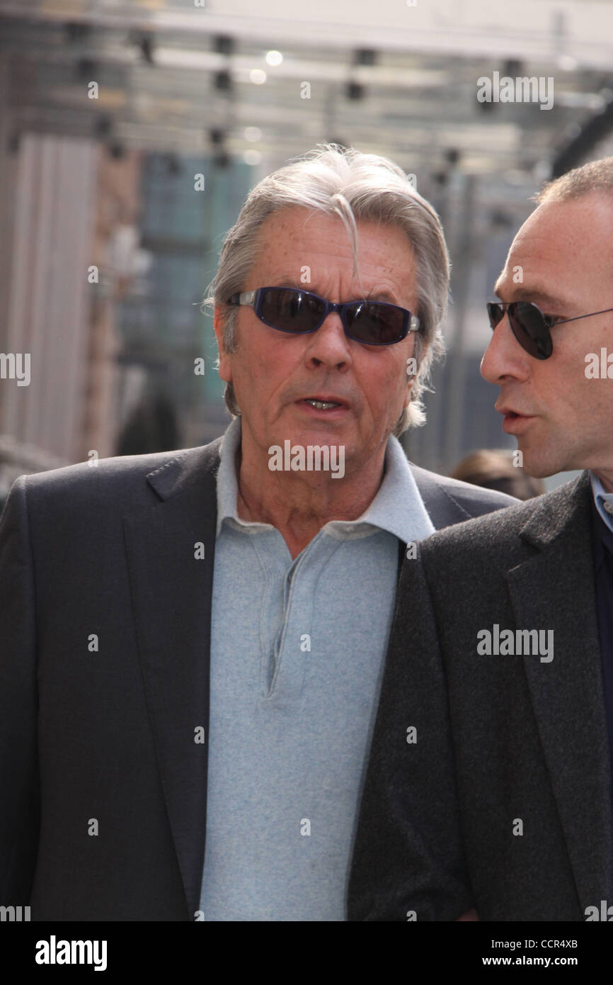 French star Alain Delon pictured while walking with his agent in the ...
