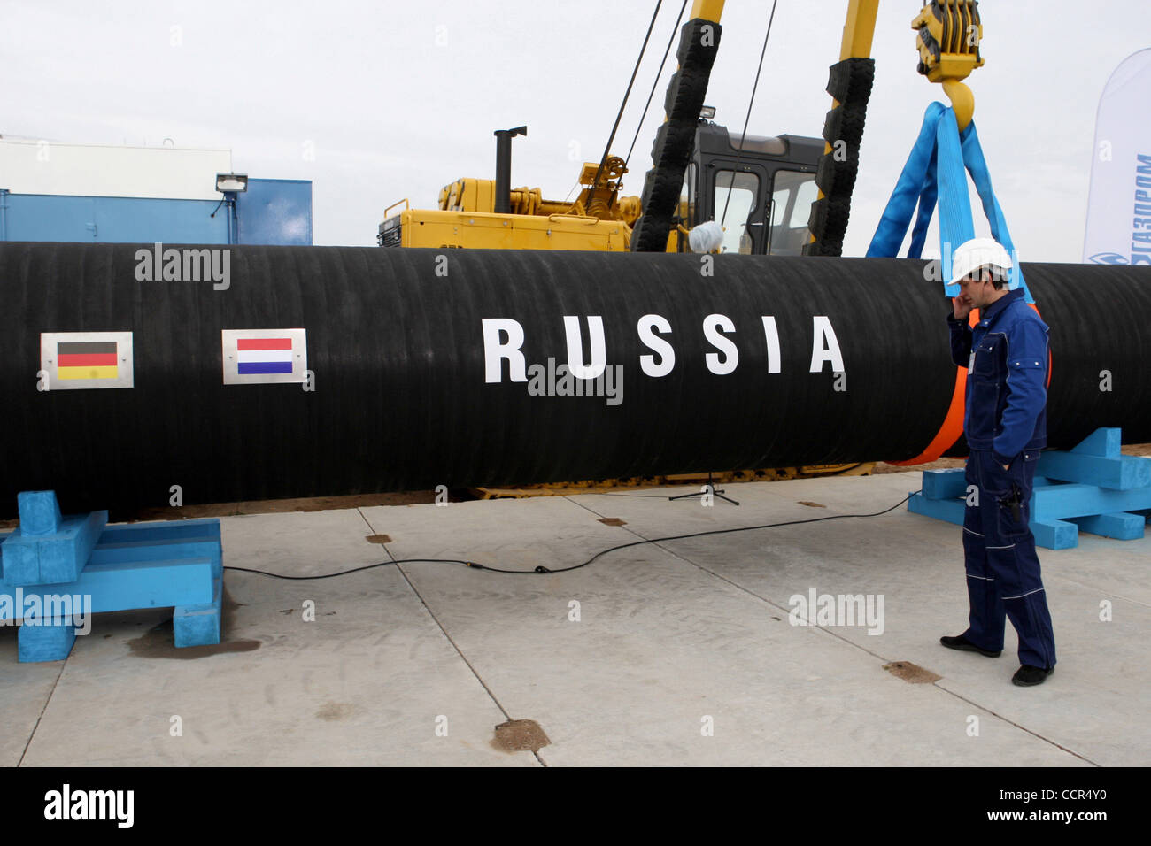 St.Petersburg,Russia.April 9, 2010. Nord Stream gas pipeline underwater ...