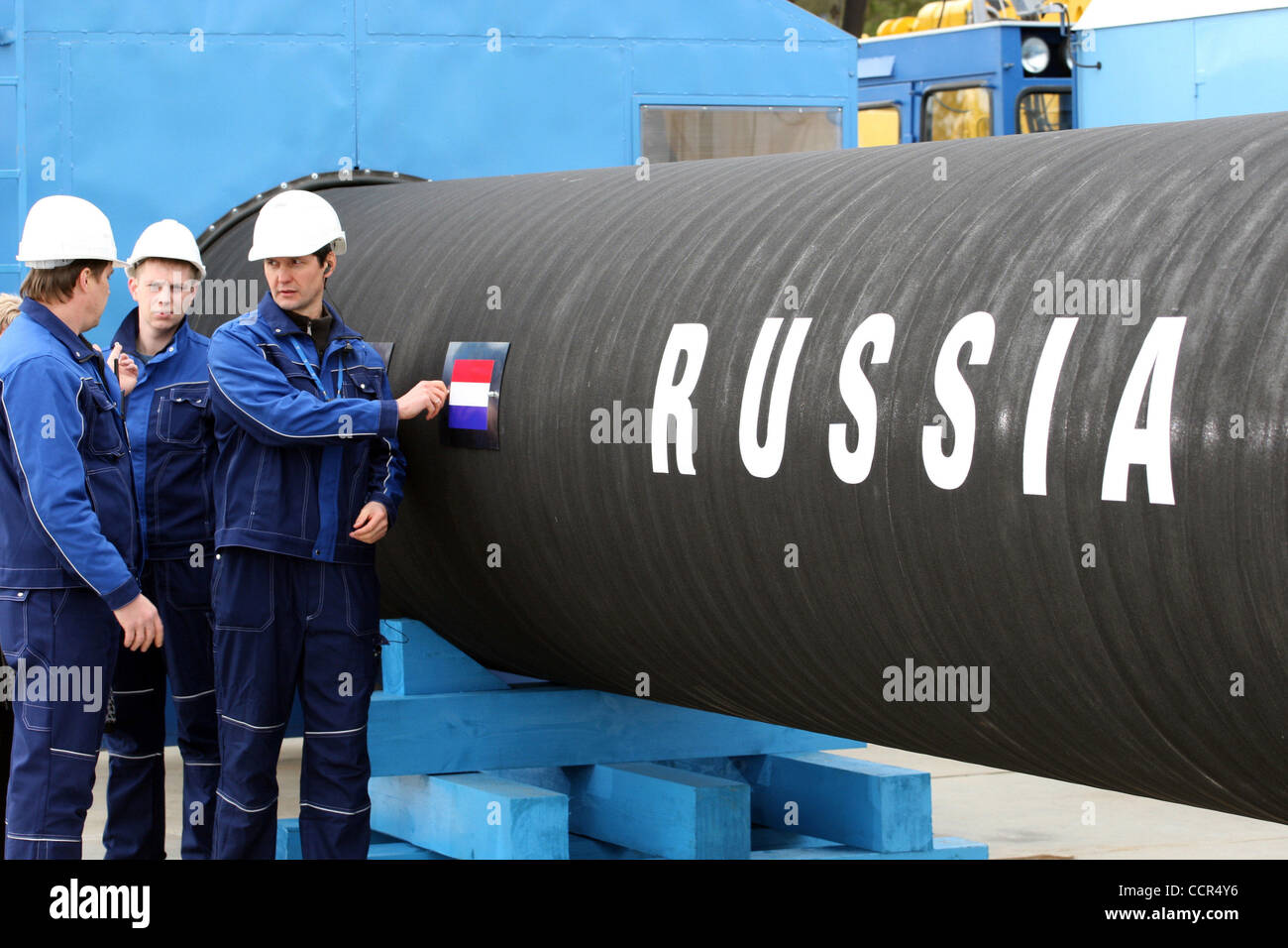 St.Petersburg,Russia.April 9, 2010. Nord Stream gas pipeline underwater ...