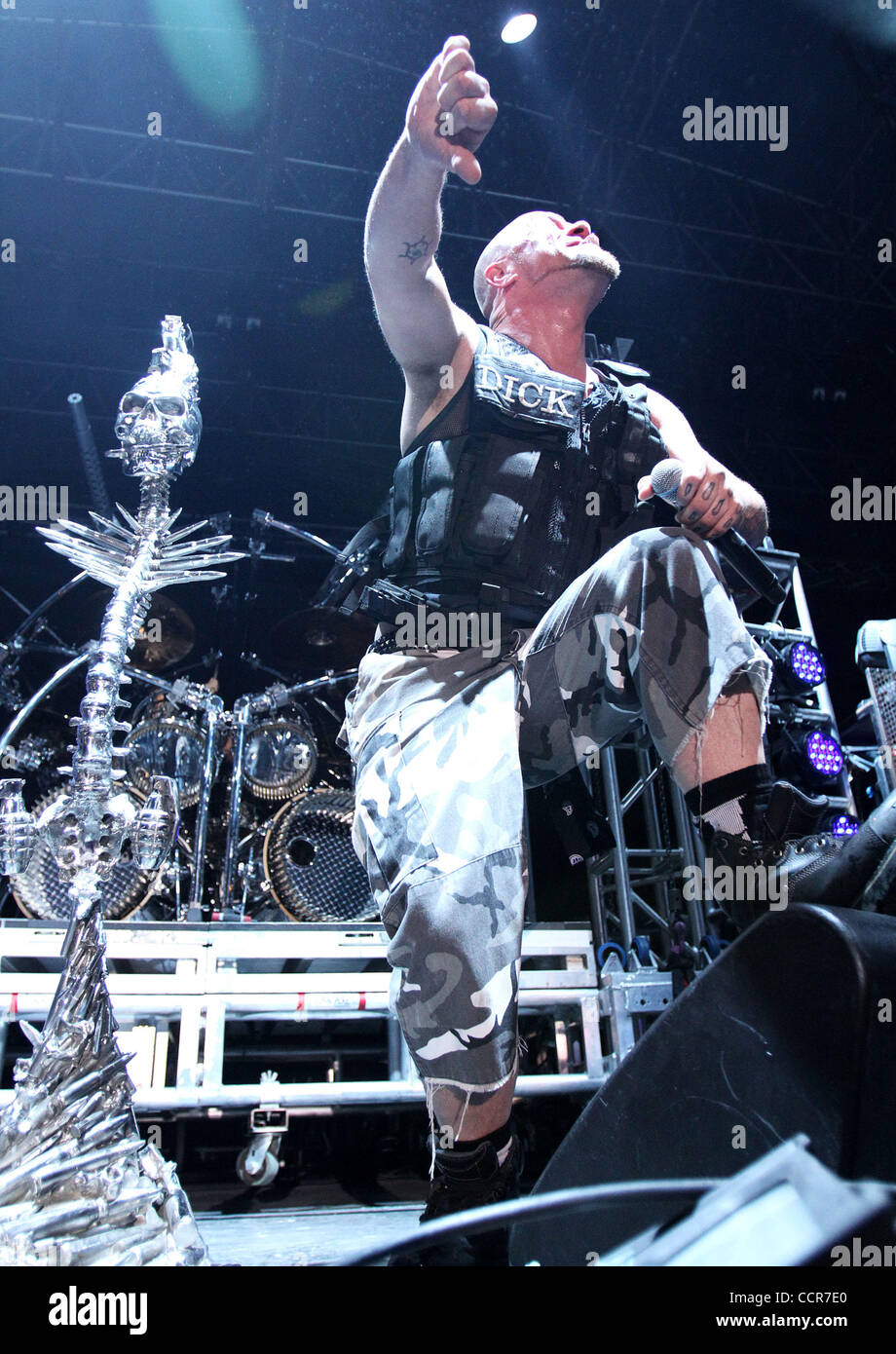 Ivan Moody, lead singer of the hard rock band Five Finger Death Punch ...