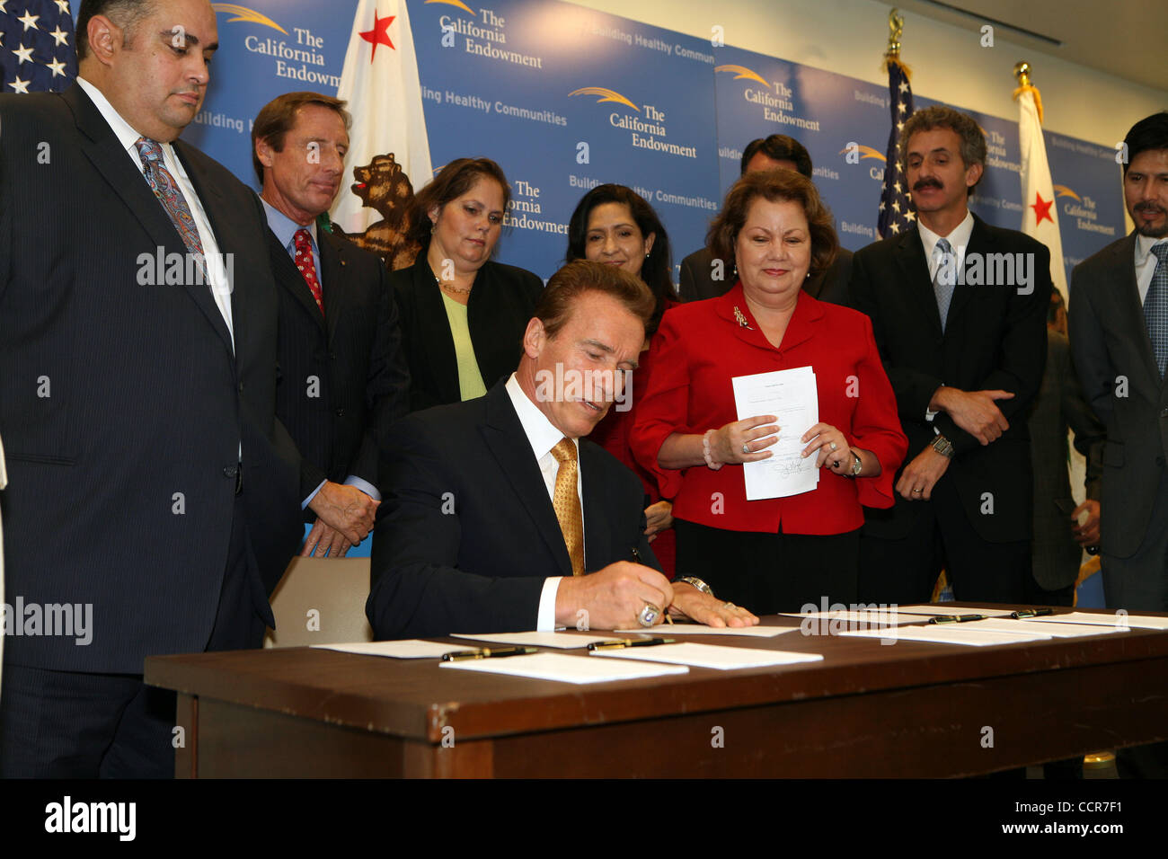 California Governor Arnold Schwarzenegger joins Assembly Speaker John ...