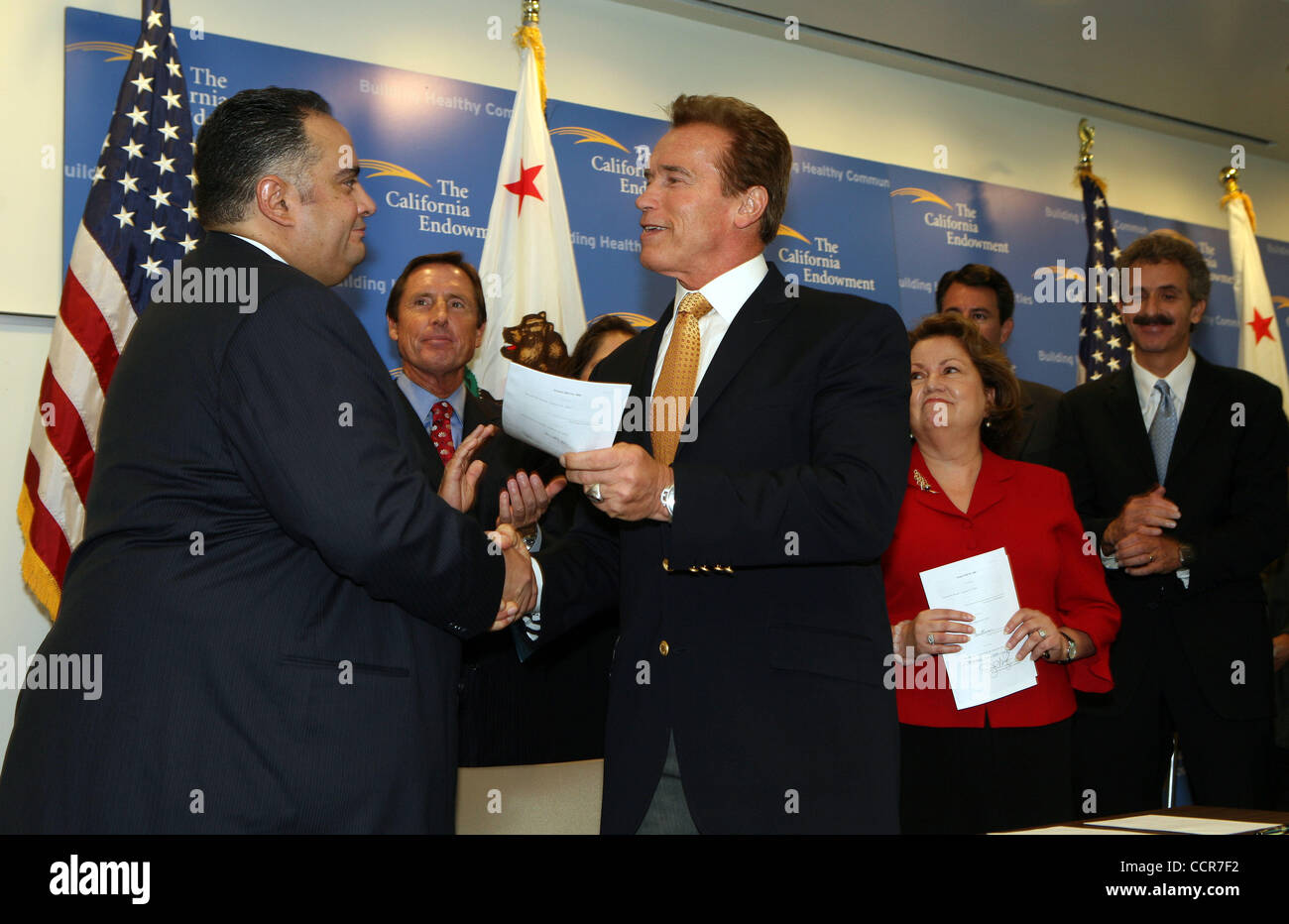 California Governor Arnold Schwarzenegger joins Assembly Speaker John ...