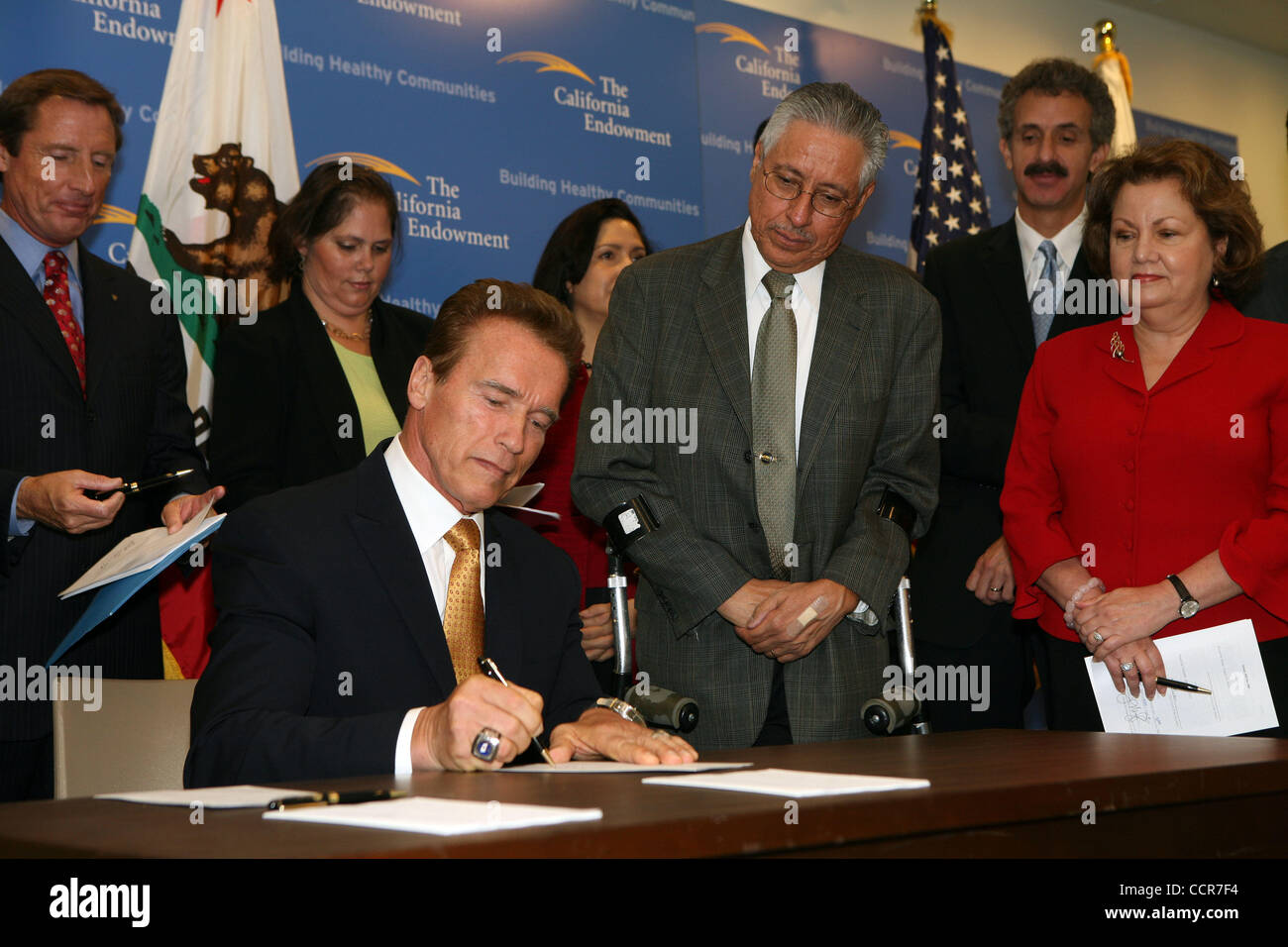 California Governor Arnold Schwarzenegger joins Assembly Speaker John ...