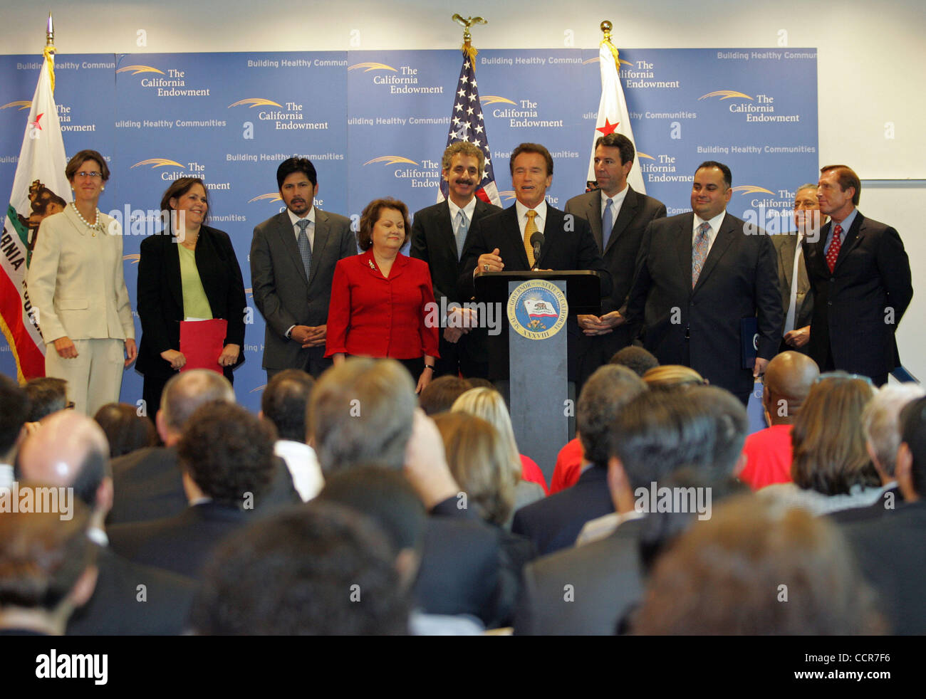 California Governor Arnold Schwarzenegger joins Assembly Speaker John ...