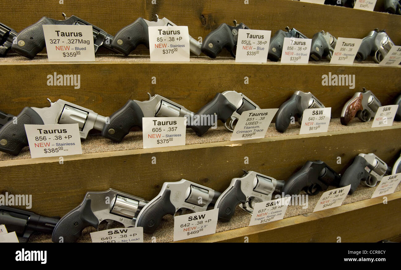 Oct. 1, 2010 - Kennesaw, GA, USA - A wide selection of new handguns for ...