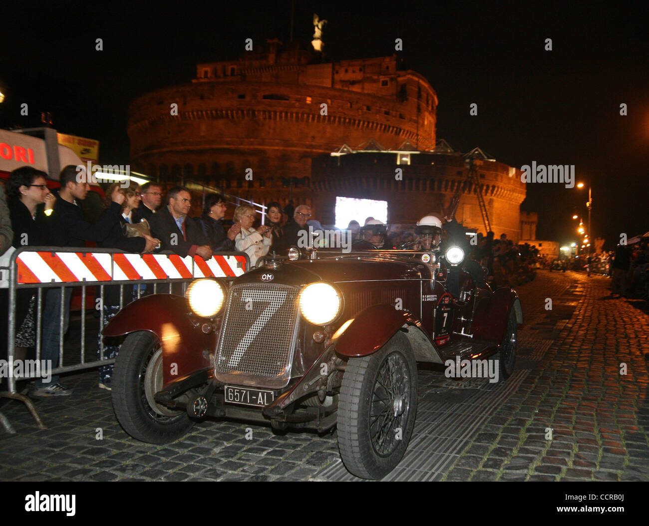 cars arrive in the Vatican City in Rome during the 2010 Mille Miglia ...