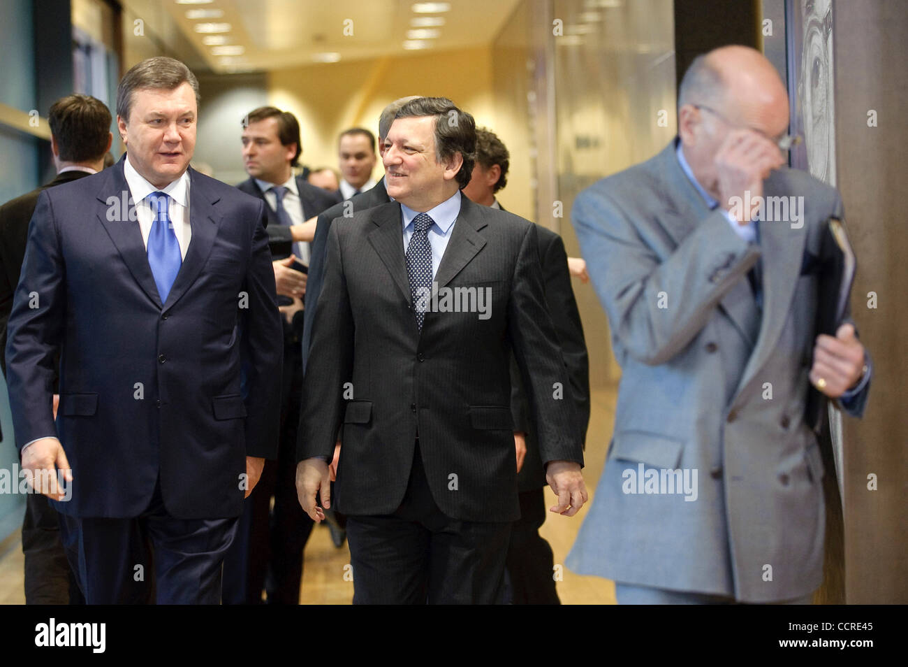New Ukrainian President Yanukovych (L) is welcomed by European ...