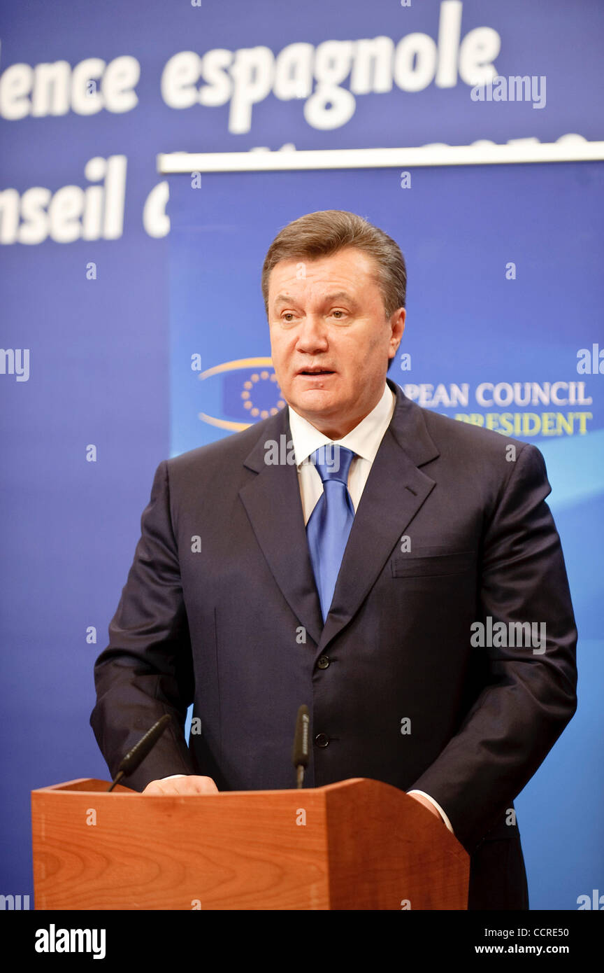 New Ukrainian President Yanukovych after a meeting at the European ...