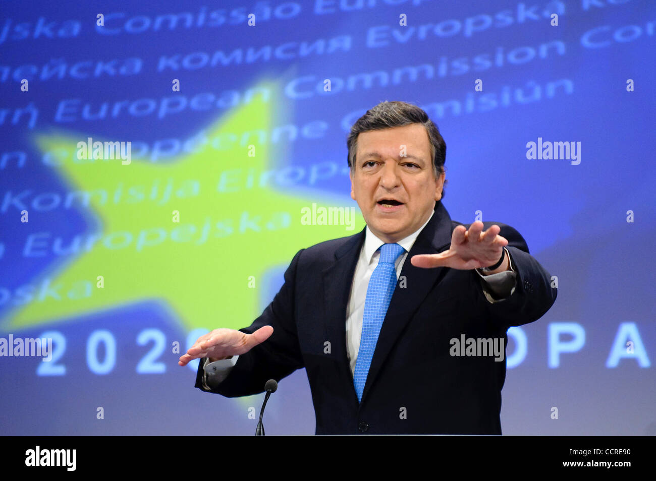 European Commission President Jose Manuel Barroso during a news ...