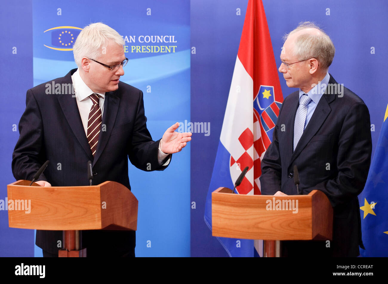 New Croatian President Ivo Josipovic (L) and President of the European ...