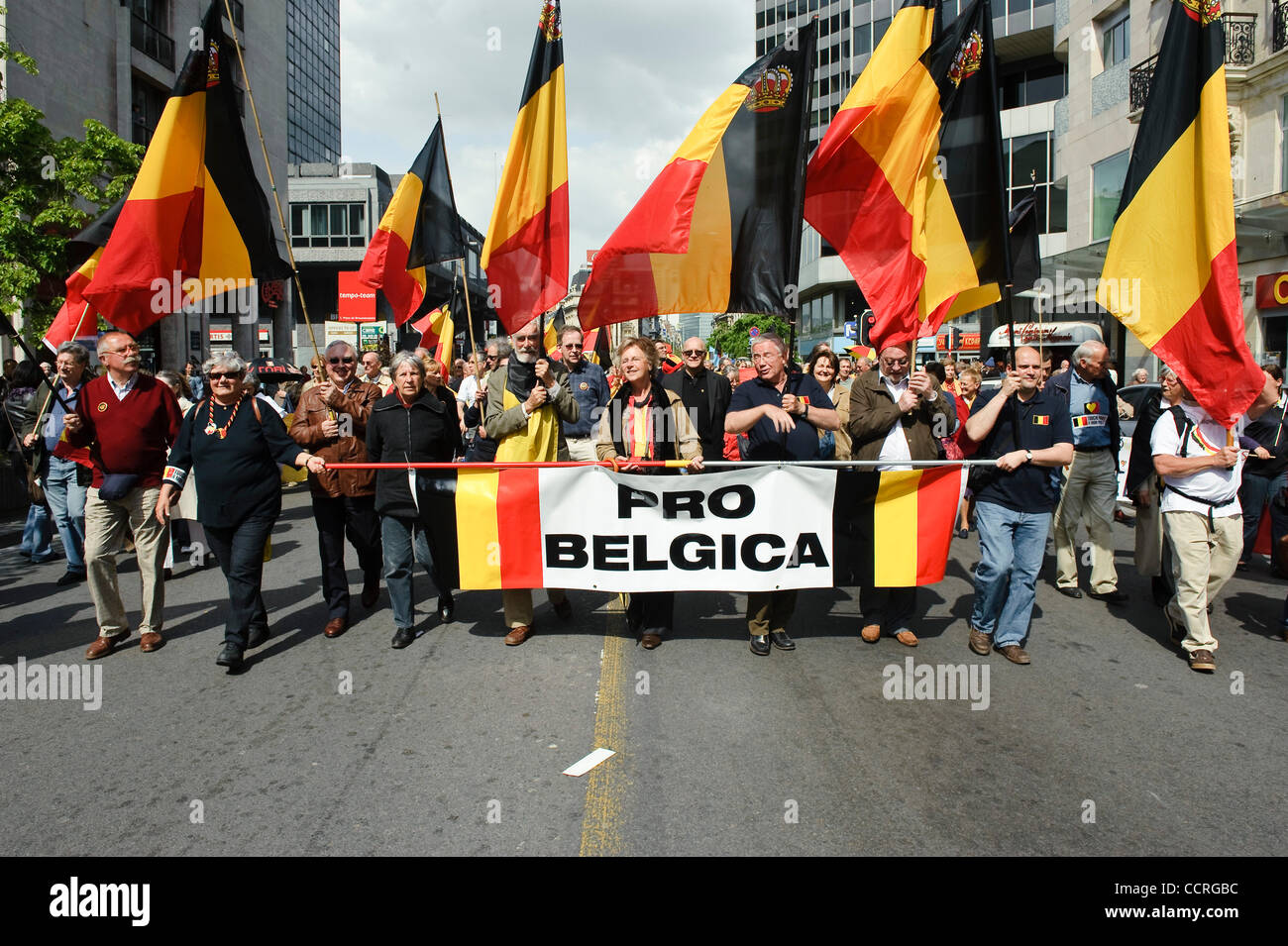 Belgian citizens take part in a rally calling for the country's unity ...