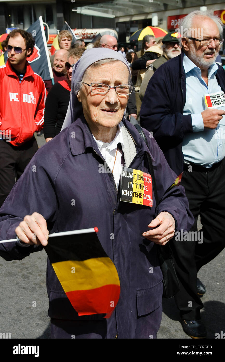 Belgian citizens take part in a rally calling for the country's unity ...