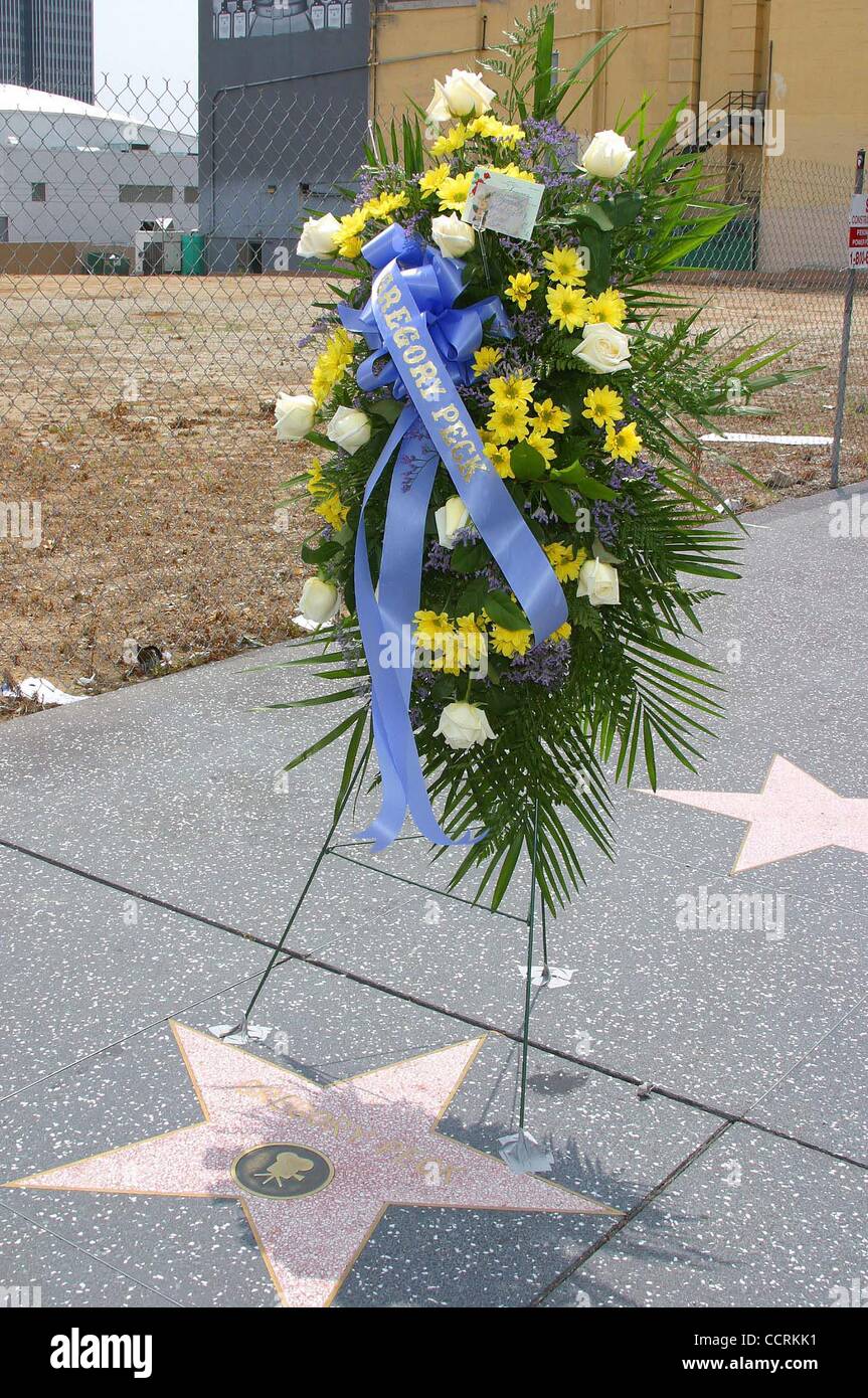 June 12, 2003 - Hollywood, California, U.S. - I7704CHW.GREGORY PECK ...