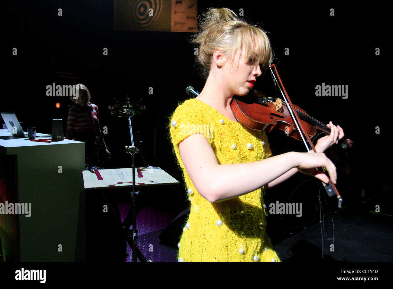 Mia Moretti and Caitlin Moe on Violin performing at Perez Hilton's One ...