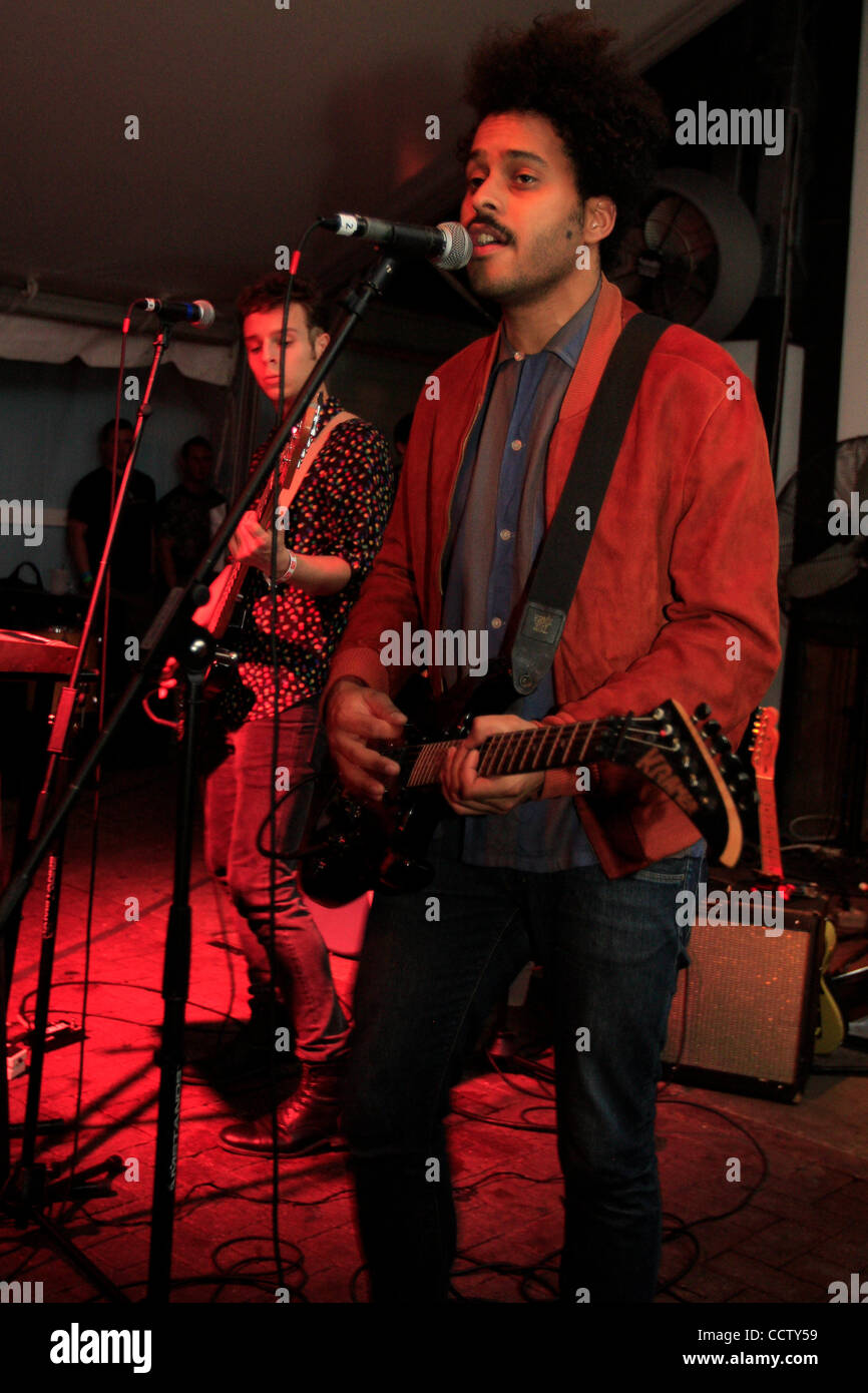 Twin Shadow aka George Lewis Jr. performing at Maggie Maes during SXSW ...