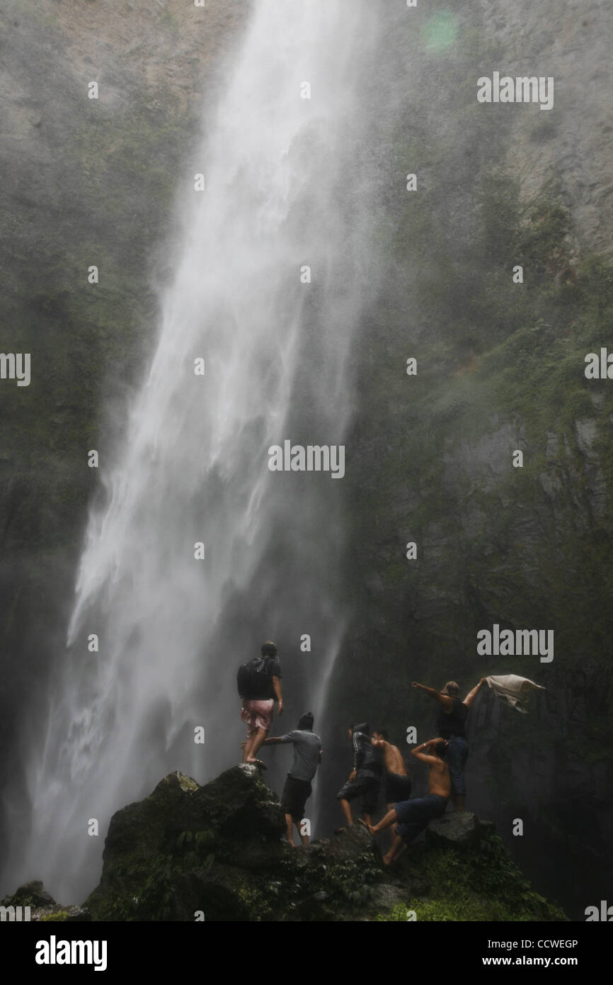 March, 10, 2010 - Medan, North Sumatra, Indonesia. Falling from a ...