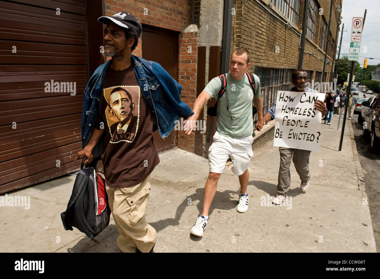 Atlanta, Georgia -- Homeless residents of the Peachtree and Pine ...
