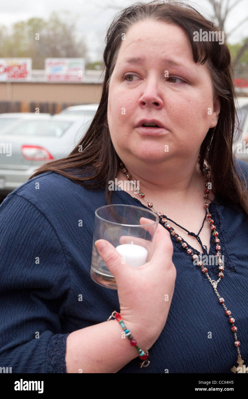 Death penalty abolitionist KIRSTEN SALDANO speaks with the media after ...