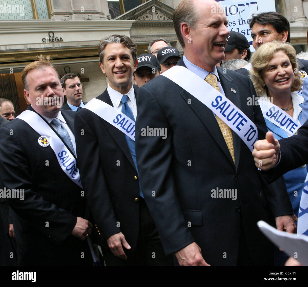 Rick Lazio,(center) who is running for governor at the parade. Salute ...
