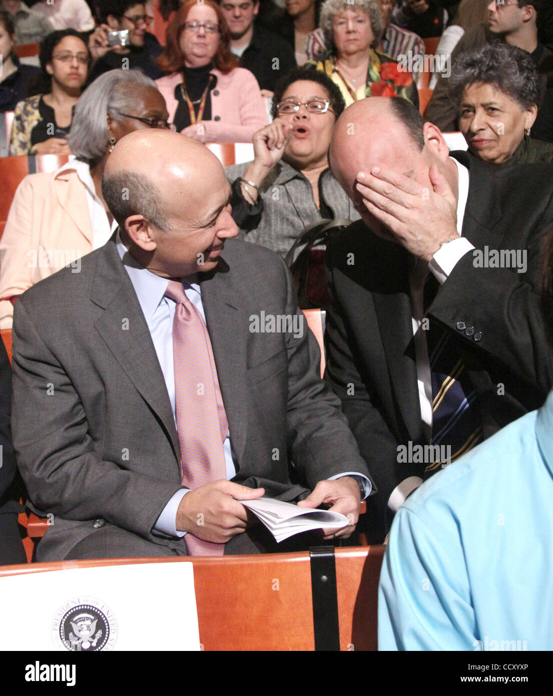 (L-R) LLOYD BLANKFEIN, chairman and CEO of Goldman Sachs and President ...