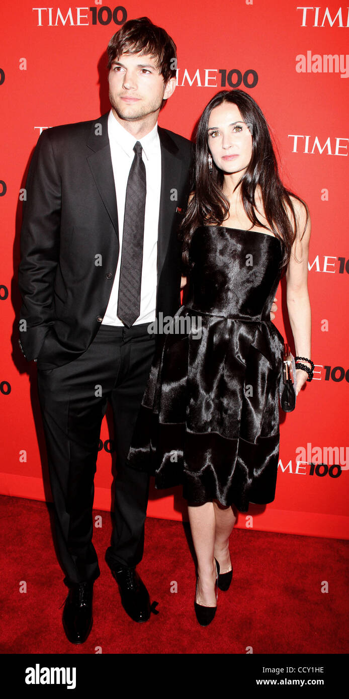 Actor ASHTON KUTCHER and actress DEMI MOORE attend the 2010 Time 100 ...