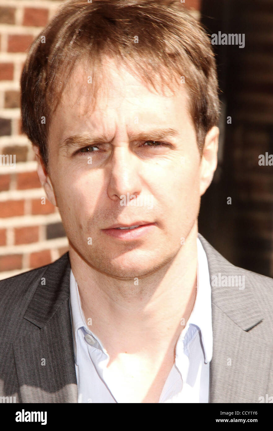 Actor SAM ROCKWELL poses for photos at his appearance on 'The Late Show ...